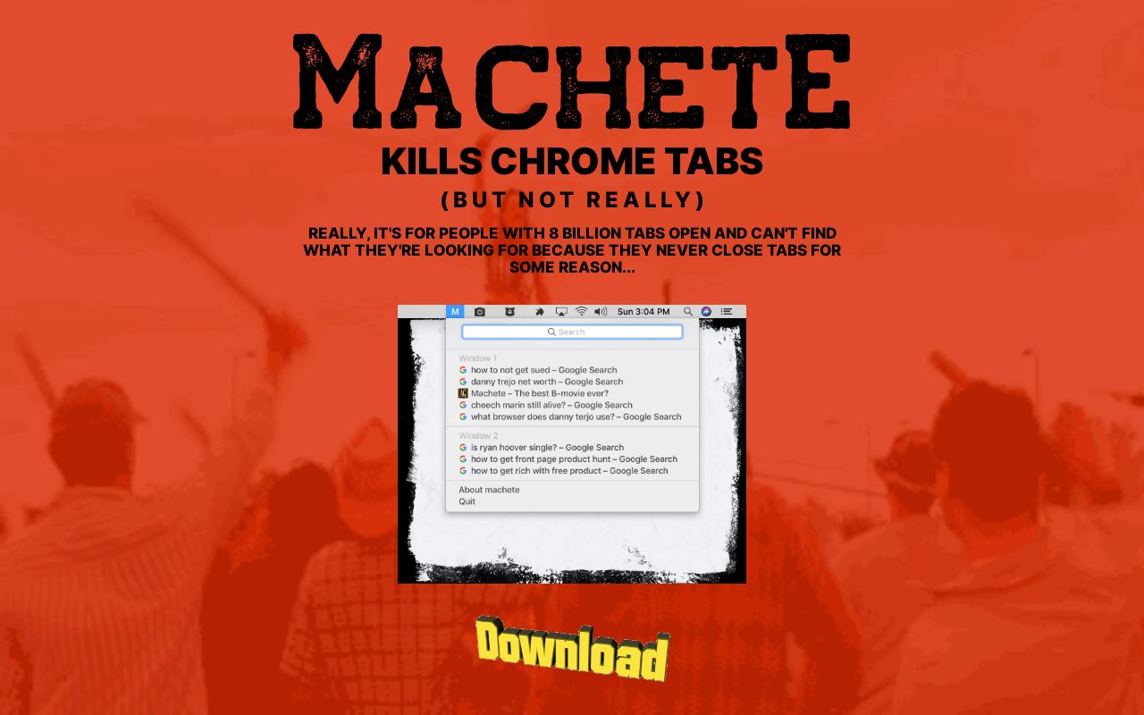 MACHETE MAC MENU BAR APP